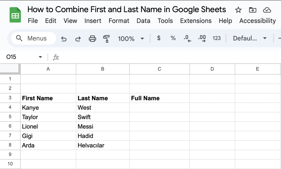 How To Combine First And Last Names In Google Sheets