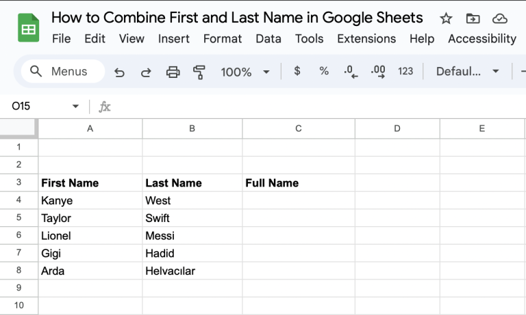 How To Combine First And Last Names In Google Sheets