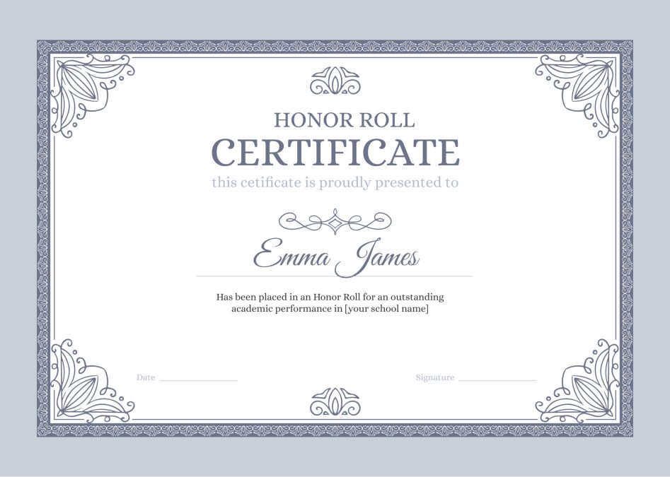 What Is Honor Roll Certificate? +7 Free Editable Templates | Sertifier