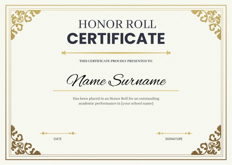 What Is Honor Roll Certificate? +7 Free Editable Templates | Sertifier