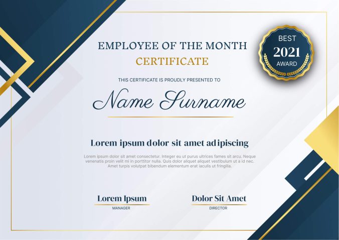 Printable Employee Of The Month Certificates | Sertifier