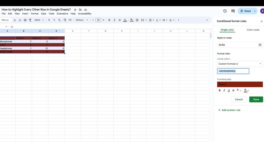How To Highlight Every Other Row In Google Sheets? | Sertifier