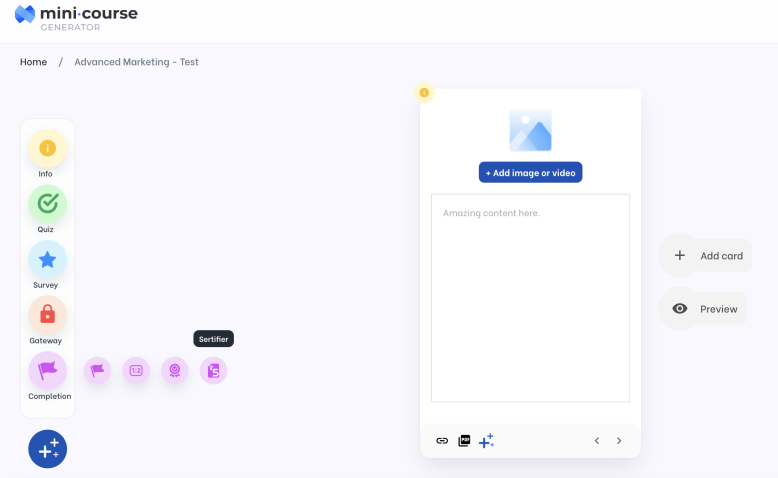 Sertifier + Mini-Course Generator Integration | Sertifier